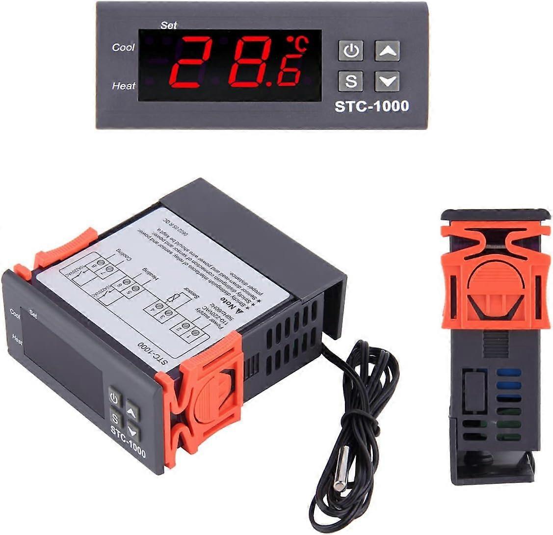 AC 110V-220V Temperature Controller, STC-1000 All-Purpose Digital Thermostat with NTC ...