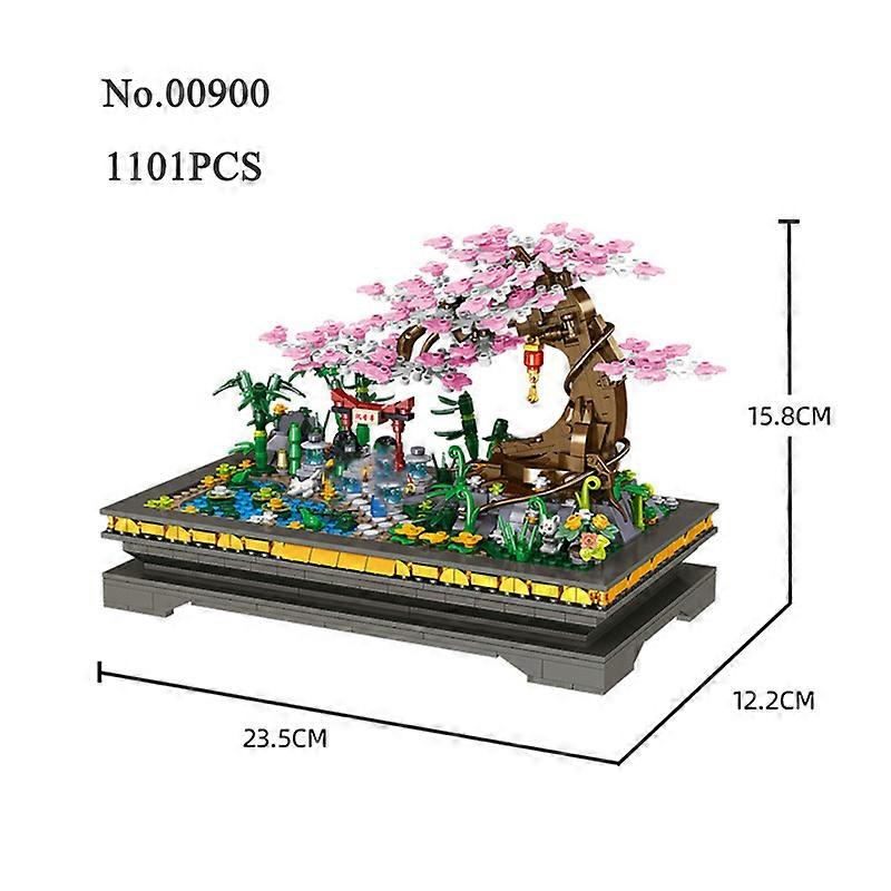 XIANRENGE Mini Garden Bonsai Building Block Cherry Blossom Pine ...