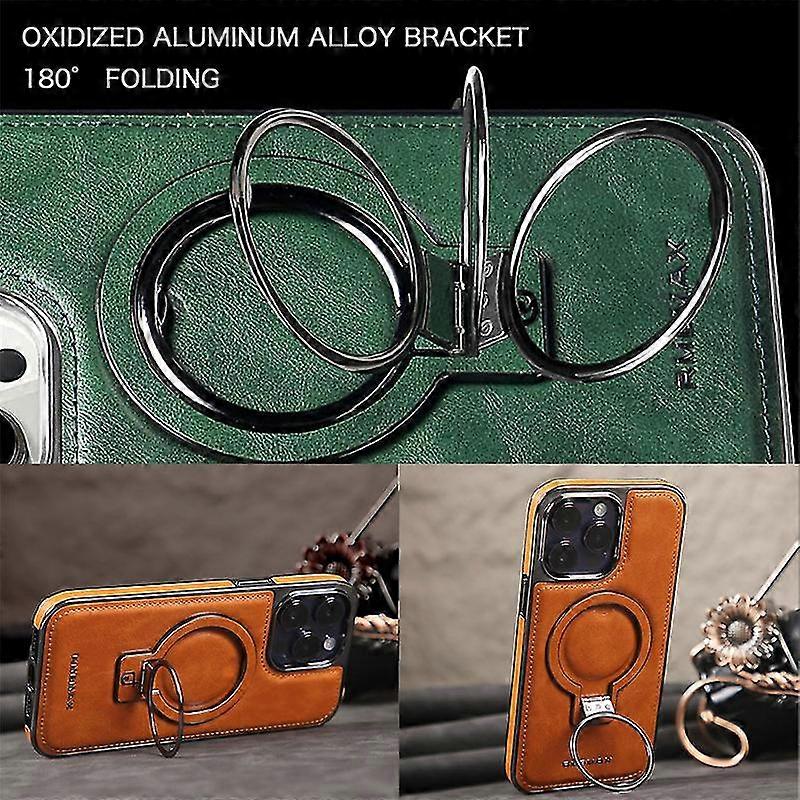 Luxury Leather Invisible Stand Phone Case For Iphone Case15/14/13 Pro ...