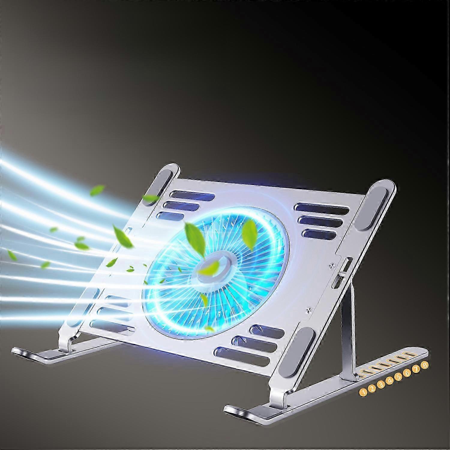R-JUST HZ44 Foldable Height Adjustable Laptop Cooling Fan Base Metal ...