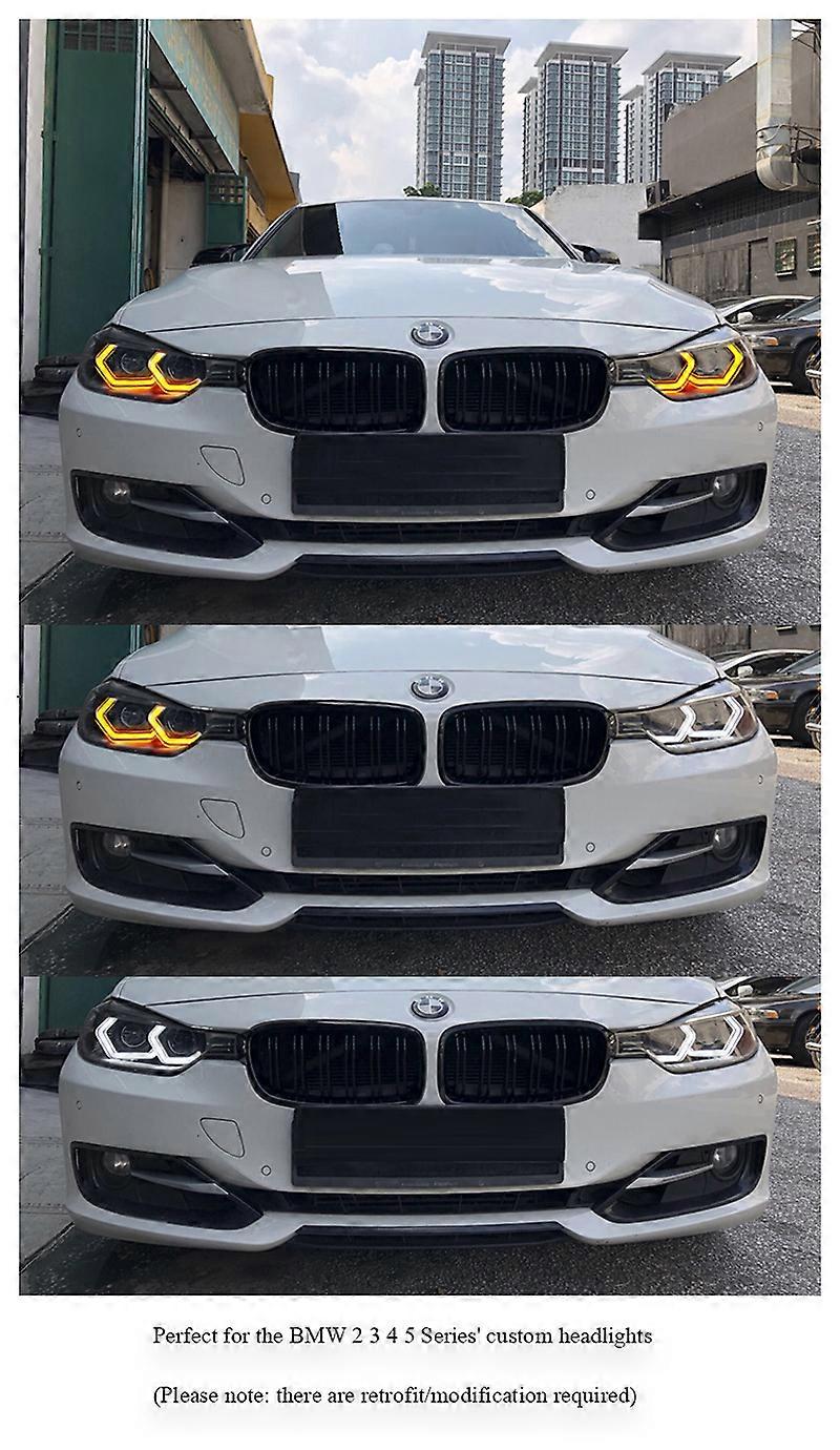 White LED Angel Eyes Halo Rings Dual Crystal Covers For BMW M4 F80 F81 F82 F83 F30 F31 F32 F34 ...
