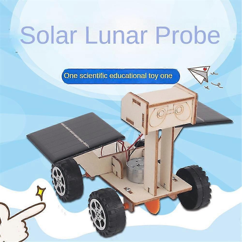 Kids Diy Solar Power Moon Rover Wooden Science Experiment Model Stem Kit Educational Toys For ...