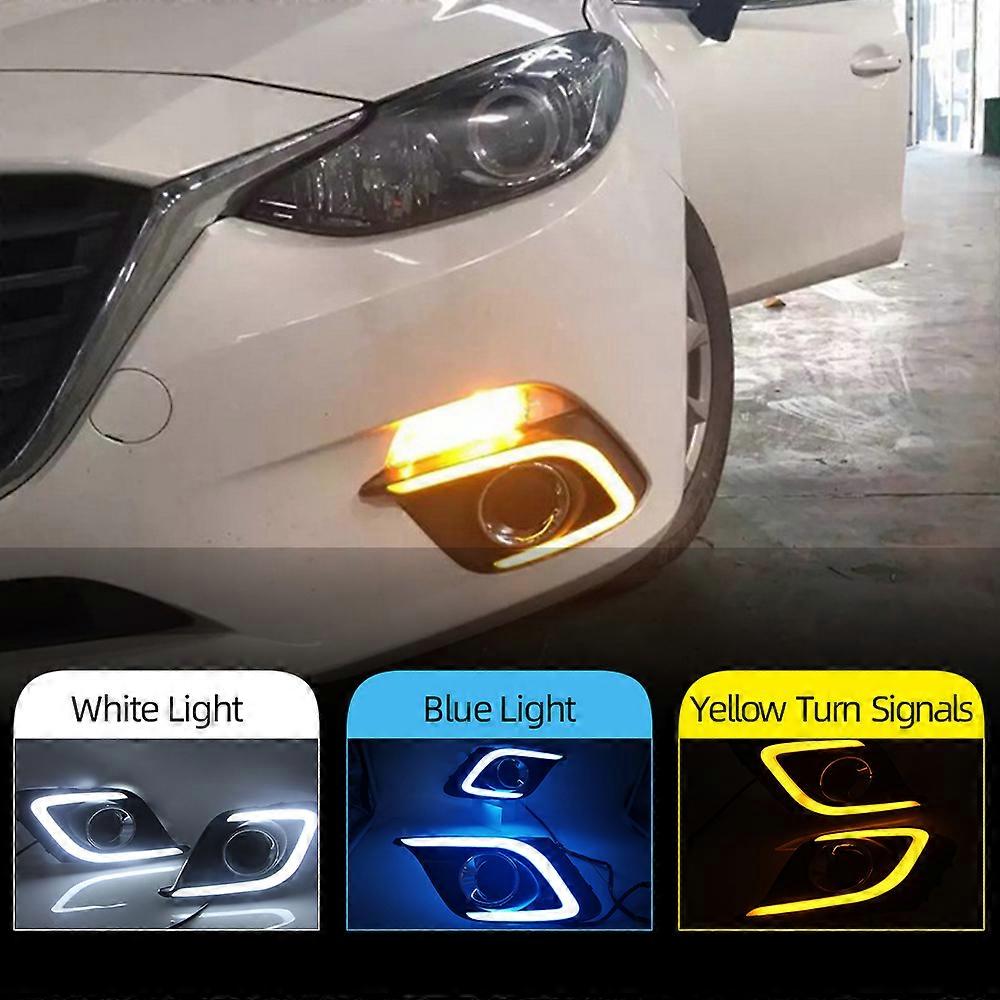 2Pcs DRL For Mazda 3 Mazda3 Axela 2014 2015 2016 LED Daytime Running Lights Daylight Fog lamp ...