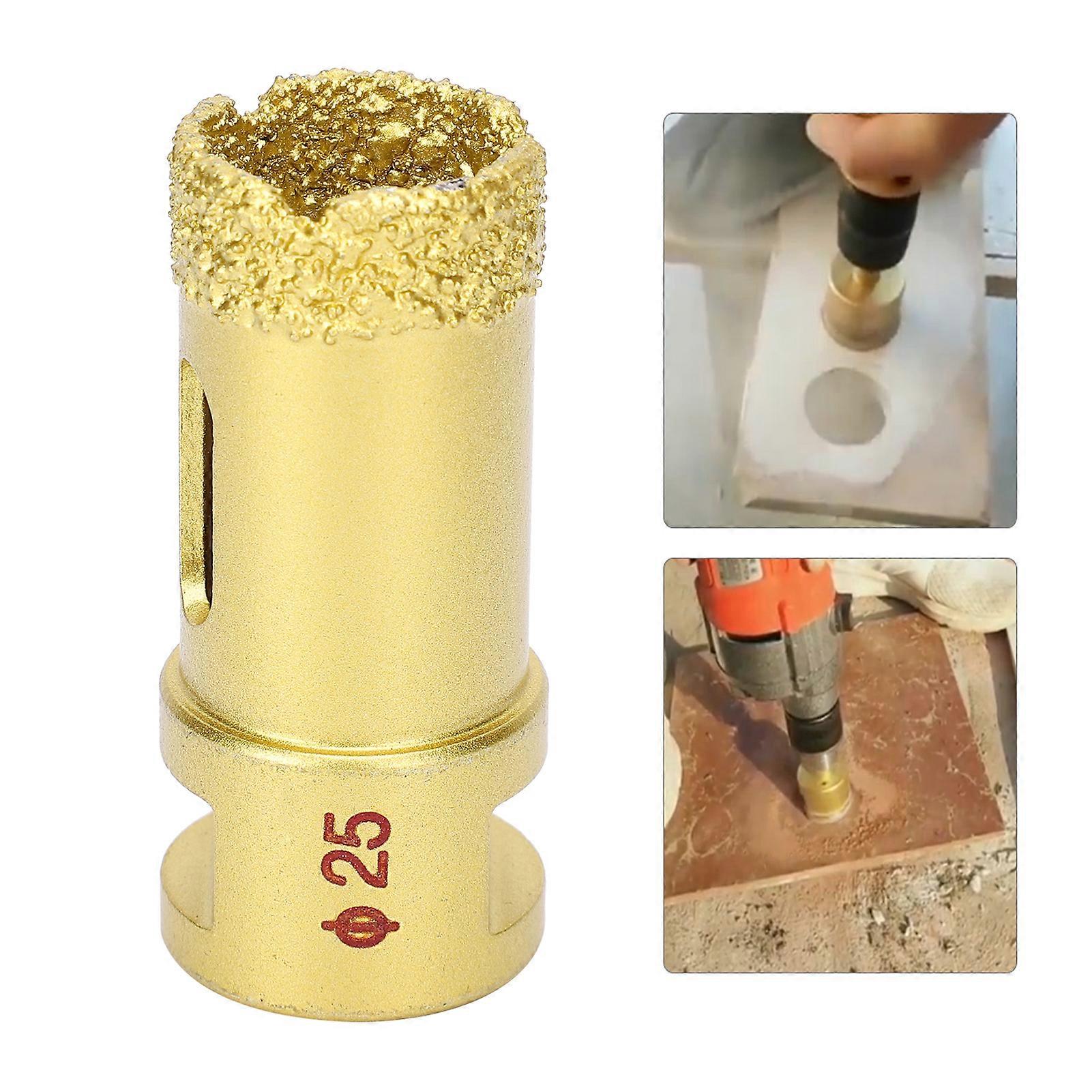 25mm Diamond Hole Saw Drill Bit Brazing Marble Hole Opener Gold Diamond ...