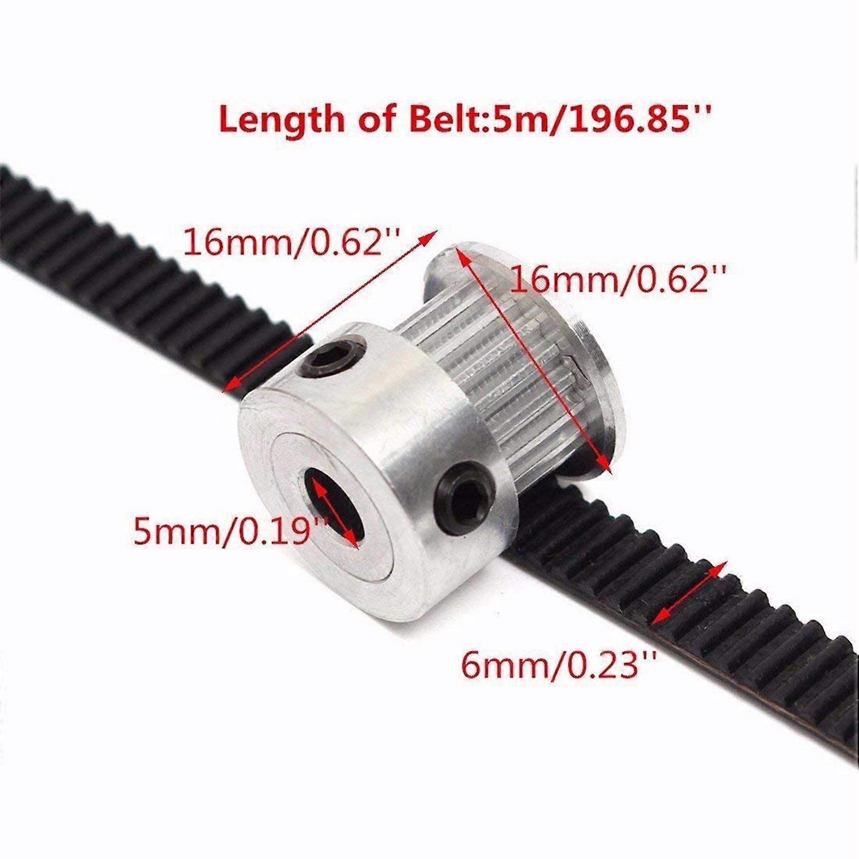 GT2 Timing Belt Pulley, 8 Pcs 5mm 20 Teeth Timing Pulley Wheel and GT2 ...