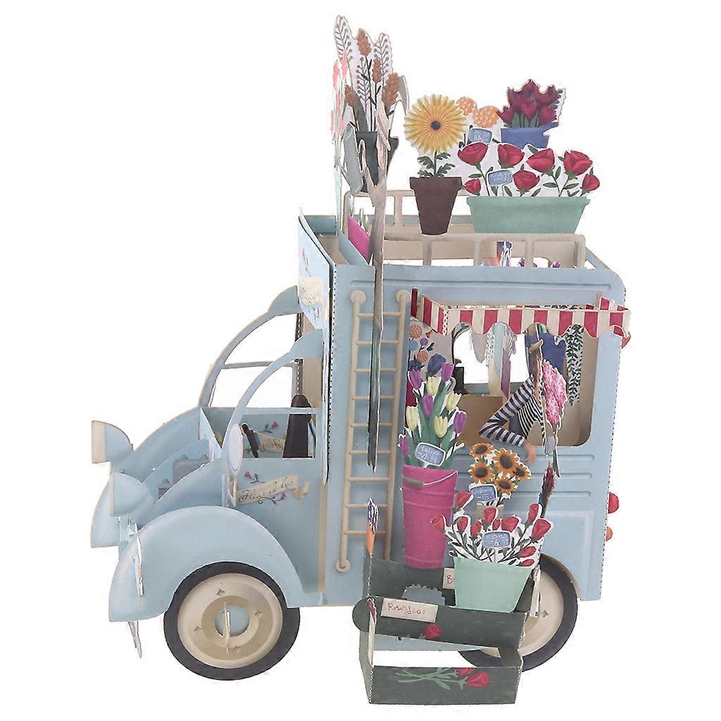 3D for Pop Up Festoon Vehicle Greeting Card Handmade Paper Crafts Card ...