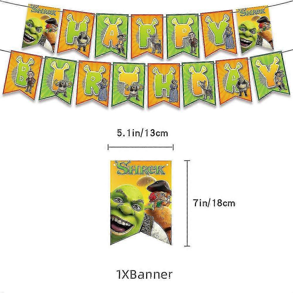 Shrek Theme Party Decoration Balloons Banner Cake Topper Set | Fruugo UK