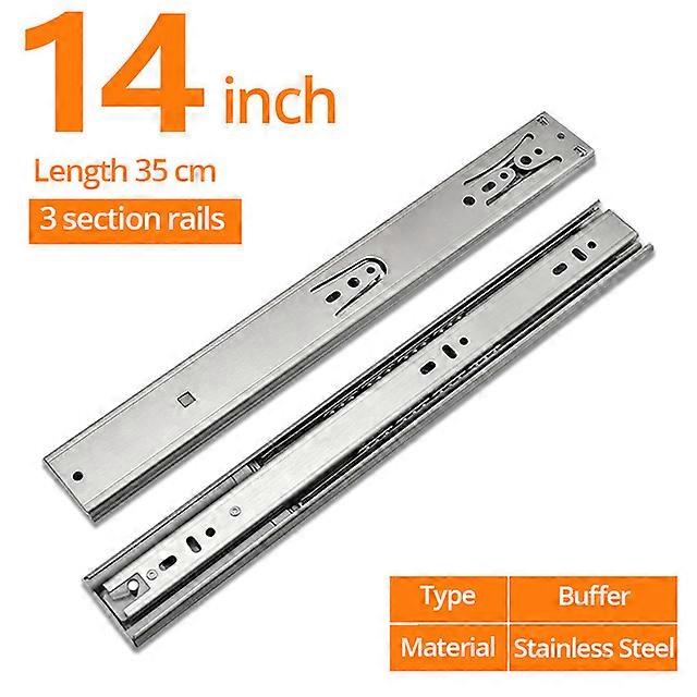 1 Sets Stainless Steel Cabinet Slides Soft Close Three-Section Drawer ...