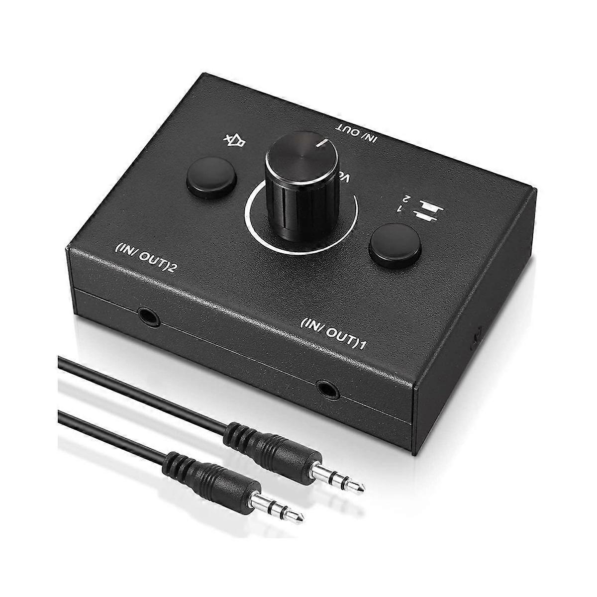 3.5mm Audio Switcher, 2 Input 1 Output/1 Input 2 Output Audio Splitter Switcher, Audio Switcher ...