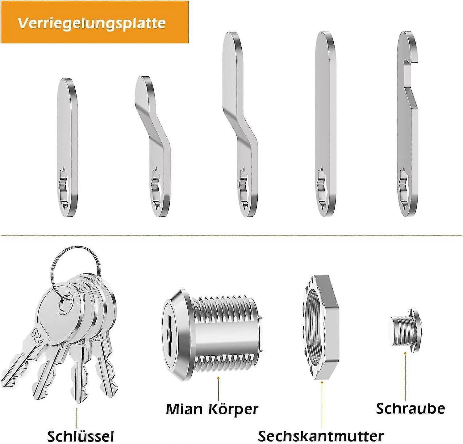 Letterbox Lock Set With 4 Keys, 16mm For Letterboxes, Cabinets | Fruugo PL