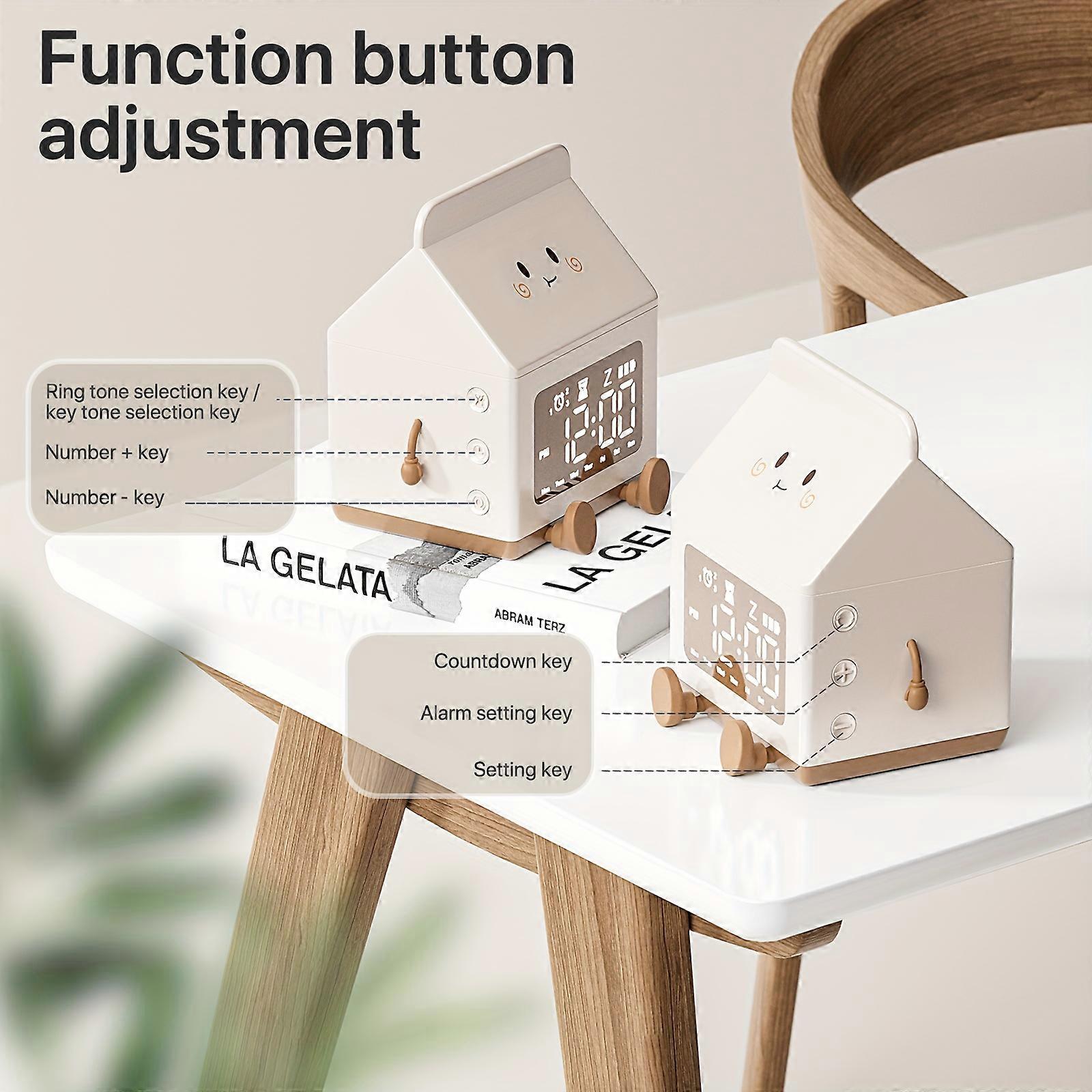 Milk carton alarm clock childrens sleep training creative electronic ...