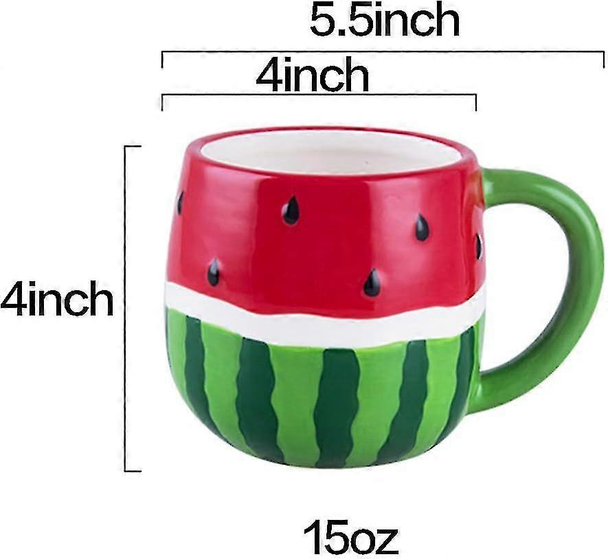 Ceramics Pineapple/watermelon Fruit Shape Coffe Mug Teacup Oatmeal Cup ...