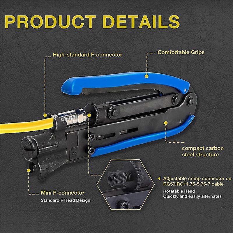 Coax Compression Tool Kit Coax Crimper and Rg6 Crimping Tool with 20 PCS F Compression ...