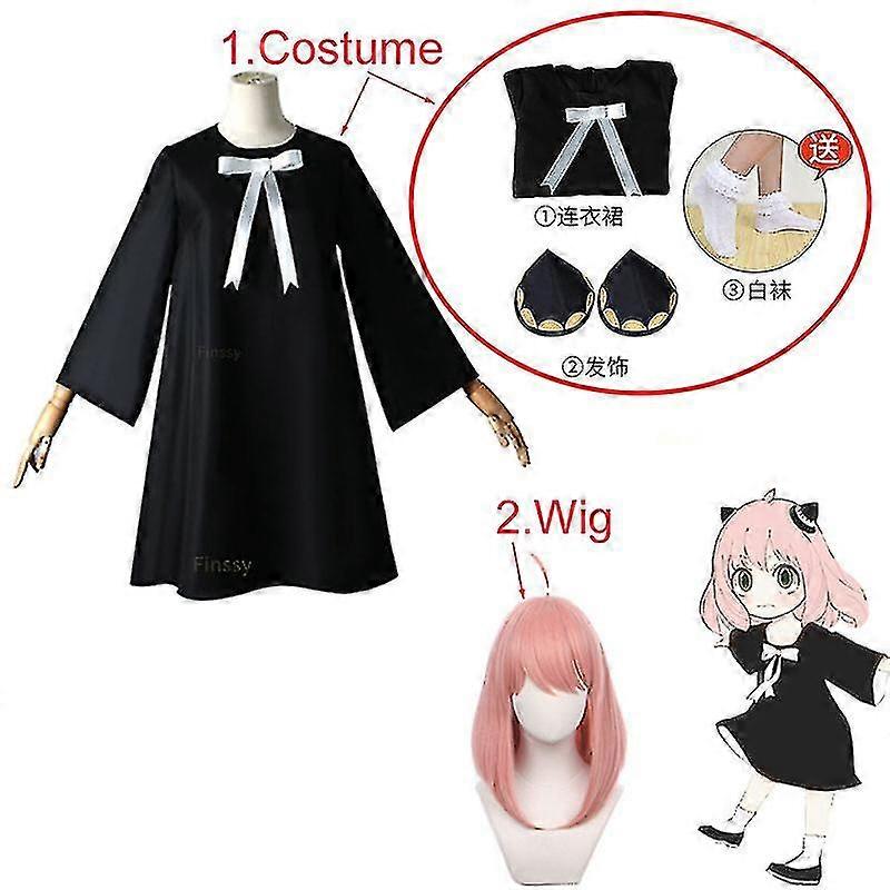 Halloween Spy X Family Anya Forger Cosplay Costume Anime Cosplay Wig ...