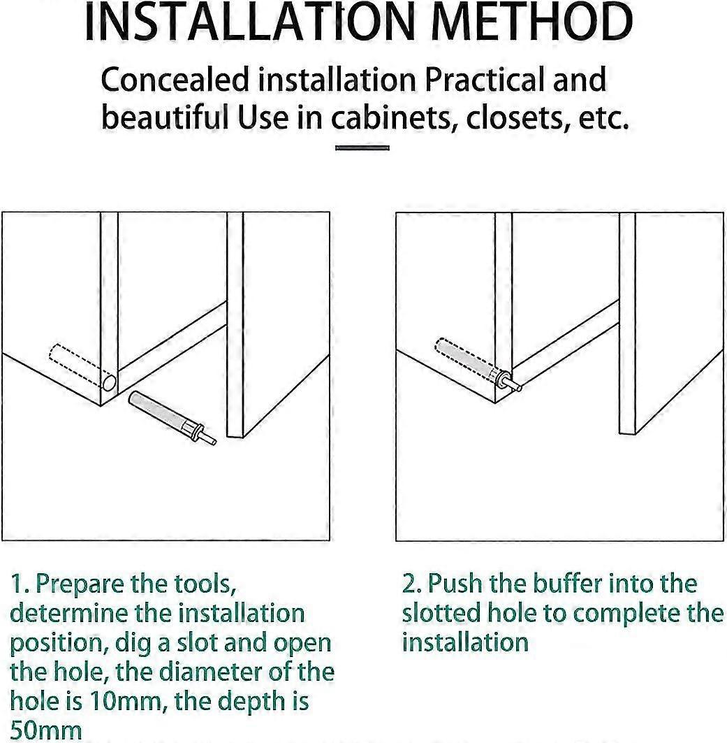 Pack of 10 Furniture Door Damper Buffer - Hidden Plastic Latch - Push ...