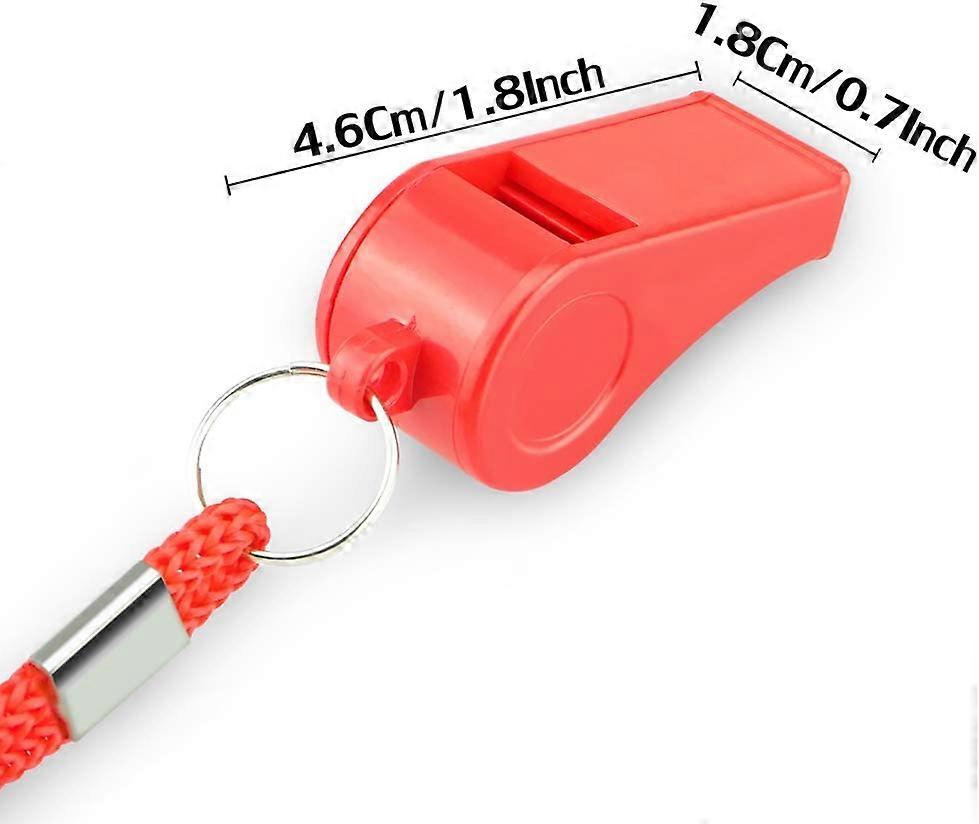 Red Emergency Whistles with Lanyard, Loud Crisp Sound, 12 Packs Plastic ...
