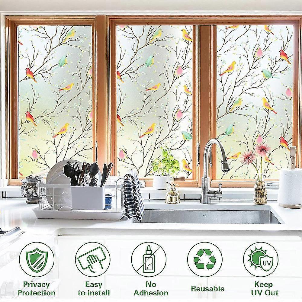 Window Privacy Film, Stained Glass Window Film, Non-sti Electrostatic ...