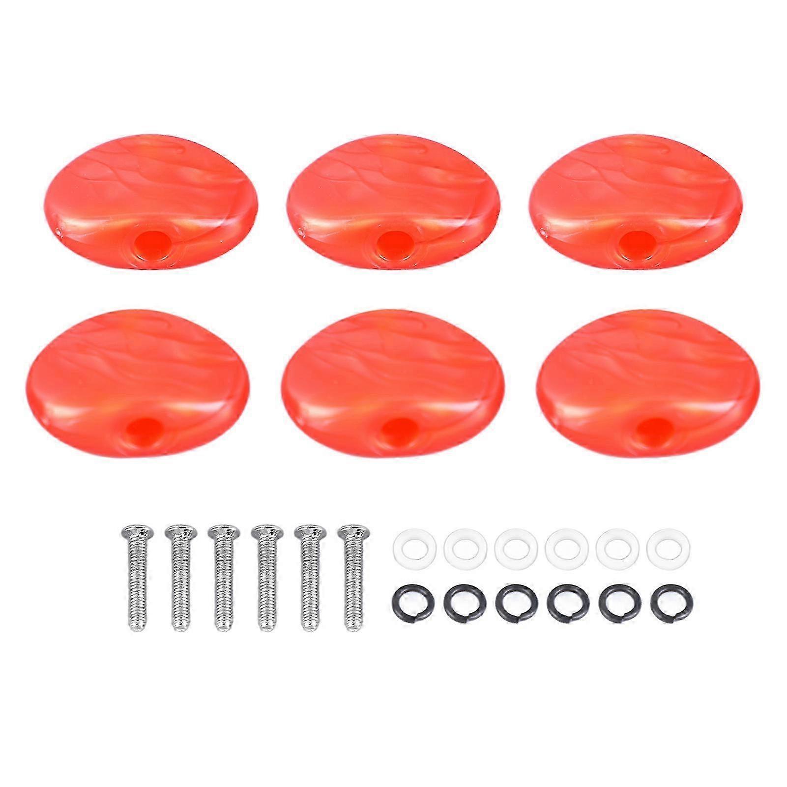 6Pcs Folk Guitar String Button Handle Knob Head Cap Tuner Tuning Peg ...