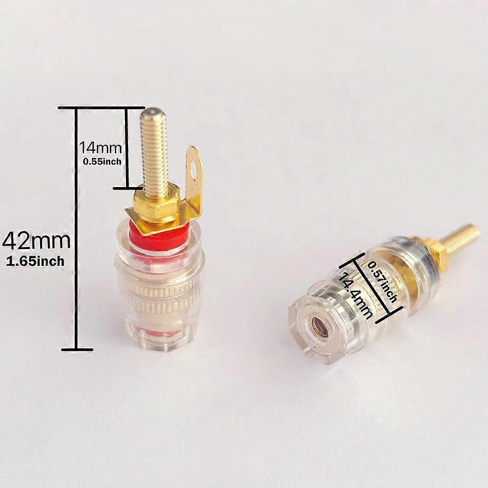 2x Speaker Binding Post Banana Plug Connector, 4mm Copper Binding Post ...