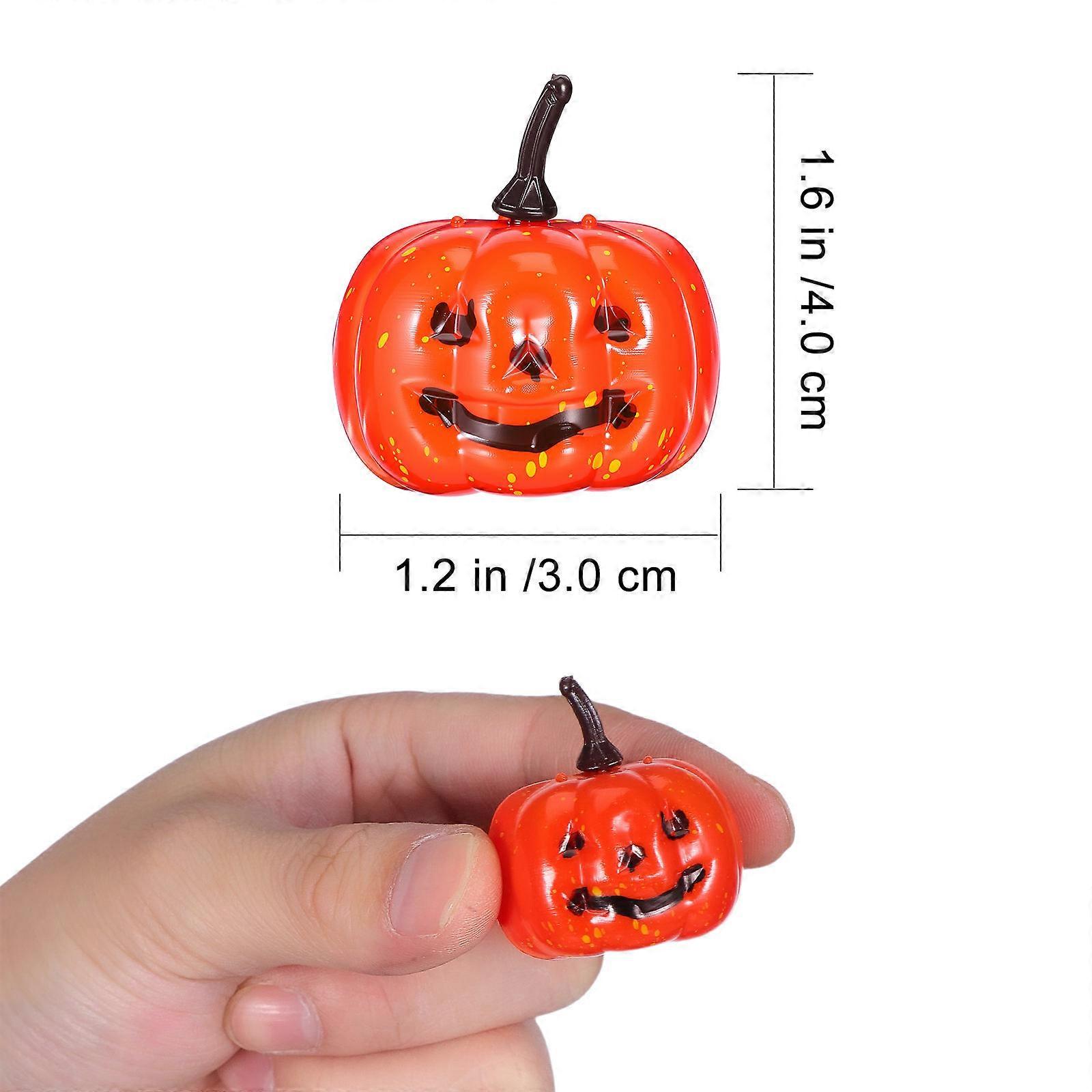 Halloween Artificial Small Pumpkins for Decoration 16Pcs Orange Plastic ...