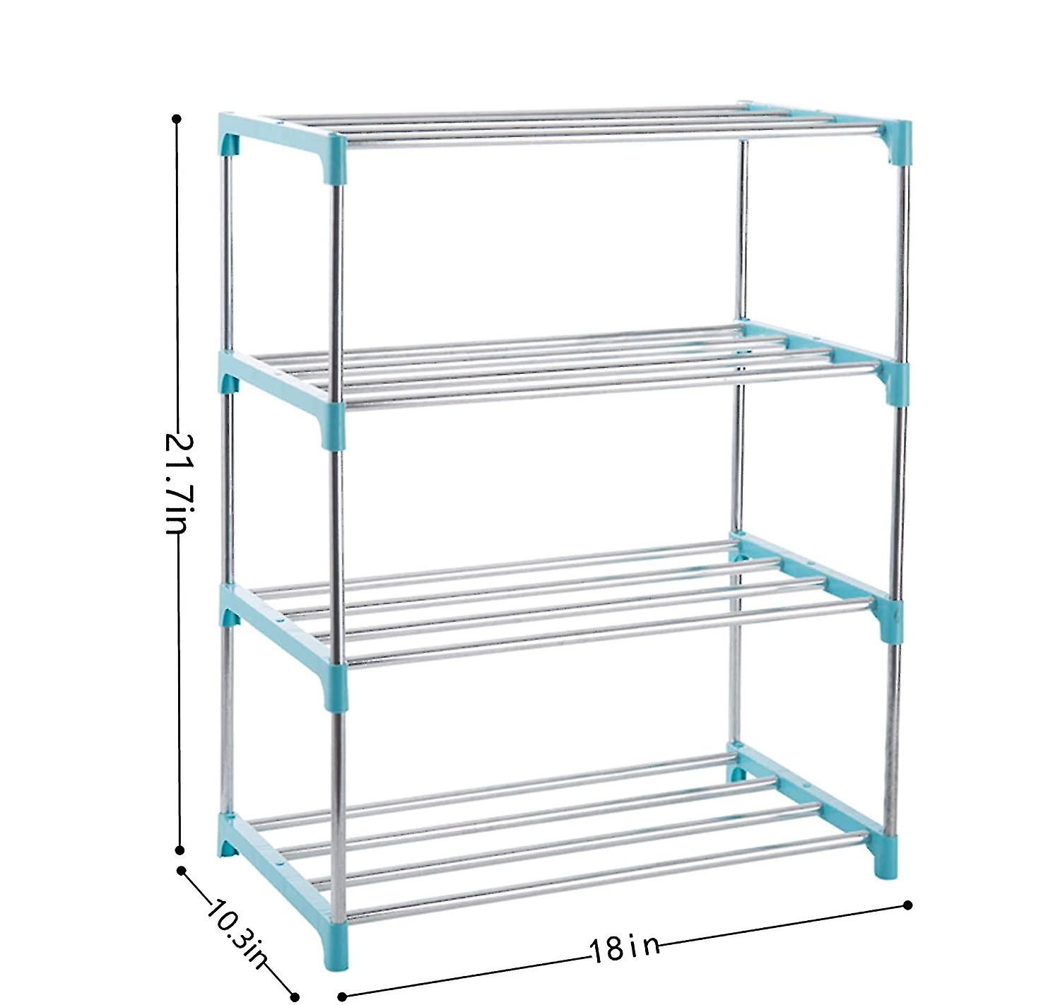 4-tier Stackable Small Shoe Rack, Lightweight Shoe Shelf Storage ...