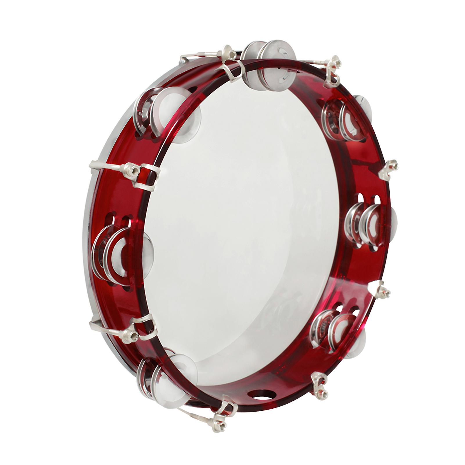10 Inch Handheld Tambourine Double Row Tambourine Drum Set | Fruugo UK