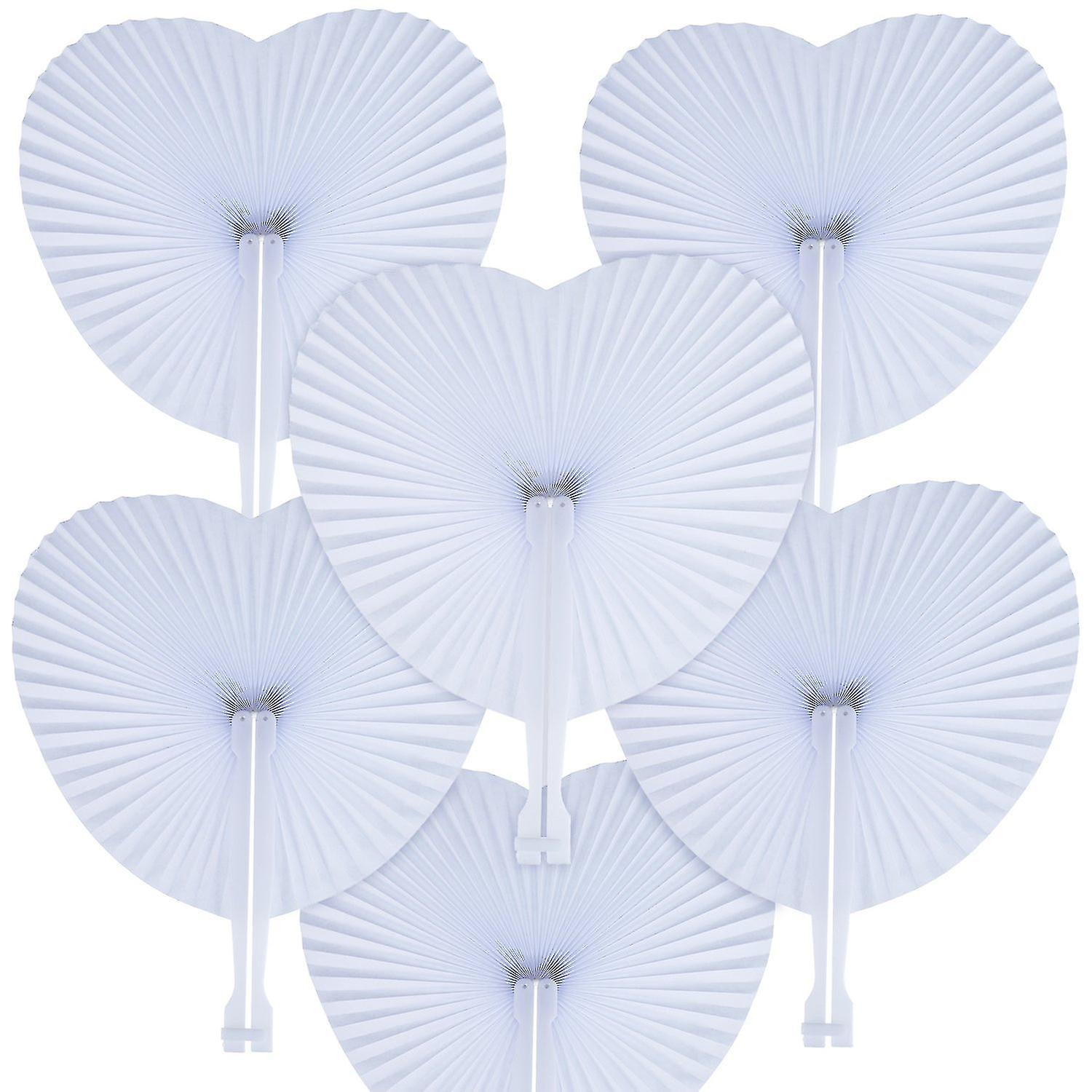 12 Pack Folding Fans Paper Fans Heart Shaped Assortment With Plastic ...