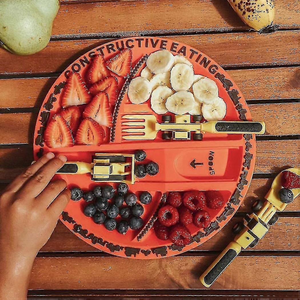 Children's Car Tableware Bulldozer Excavator Shovel Toddler Forks And ...