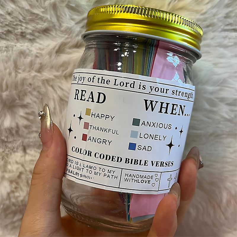 Read Me When Color Coded Bible Verses In A Jar Scripture Cards With ...