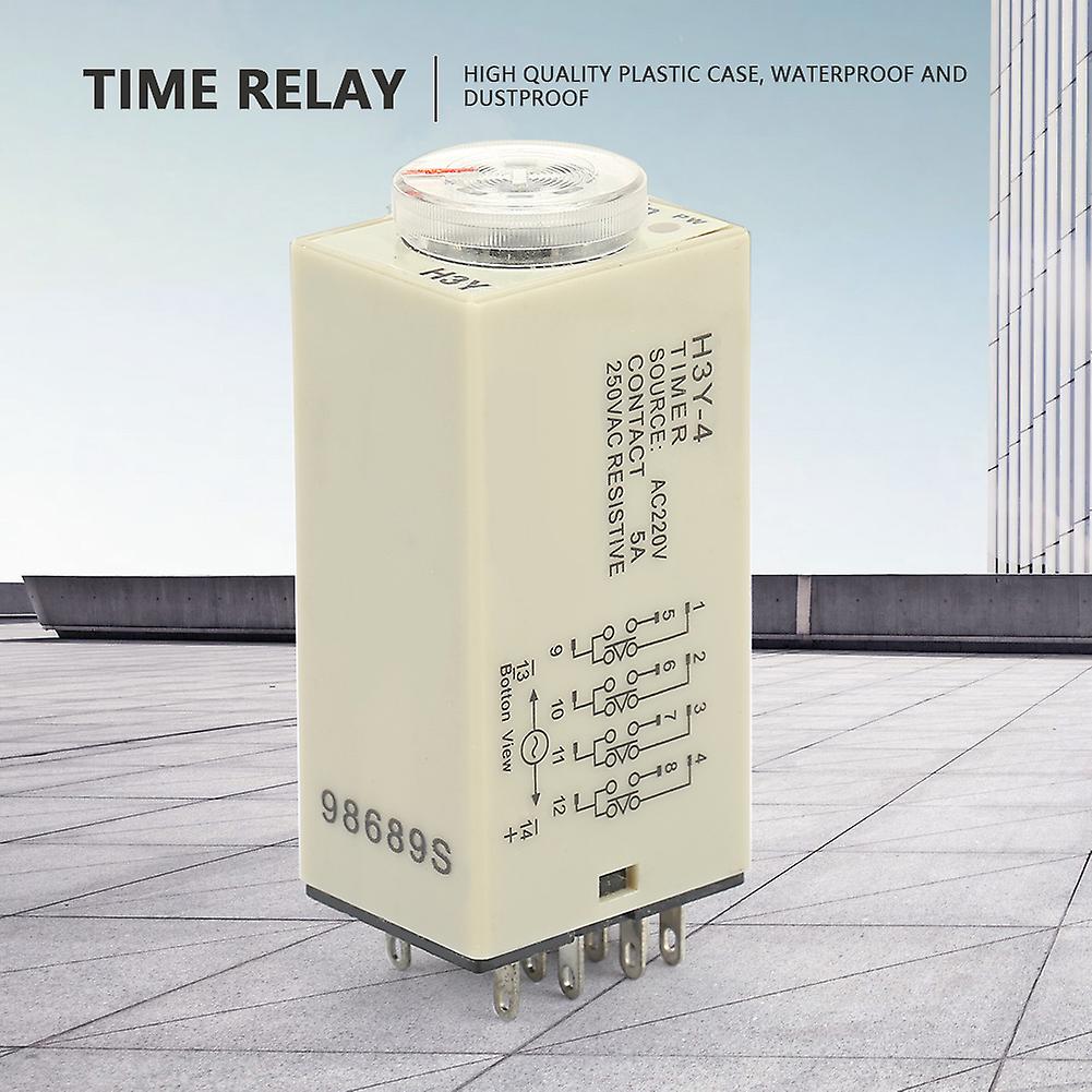 Power On Delay Timer Relay H3Y-4 AC 220V 5A 0-60 Minutes | Fruugo UK