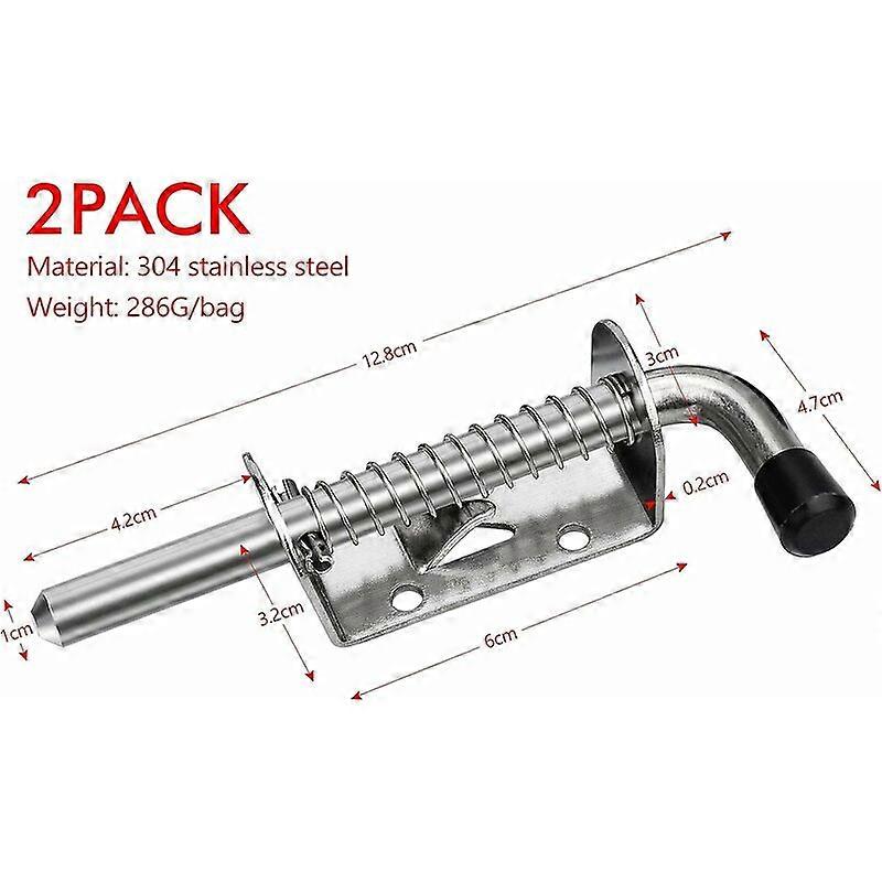 2Pcs Garage Door Bolt Latch Spring Latch Steel Spring Bolts Latches and ...