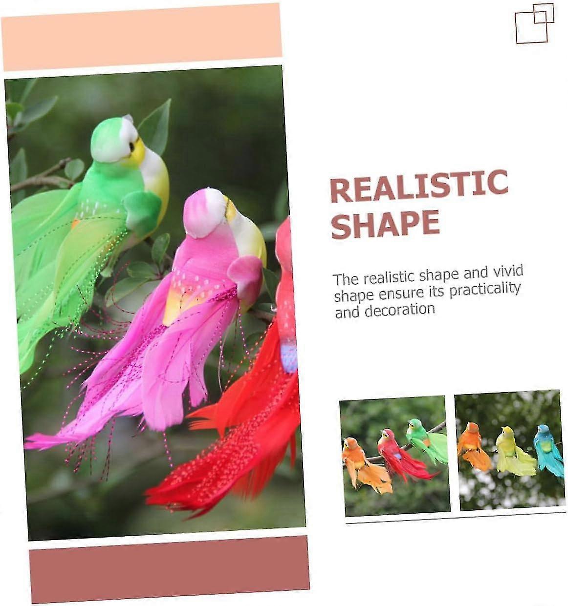 12pcs Simulation Feathered Birds with Clip - Wedding Decorative ...