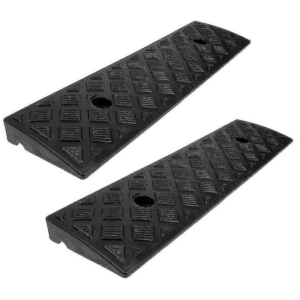 2pcs Rubber Car Curb Ramps Threshold Bridge Tracks Ramps For Driveway ...
