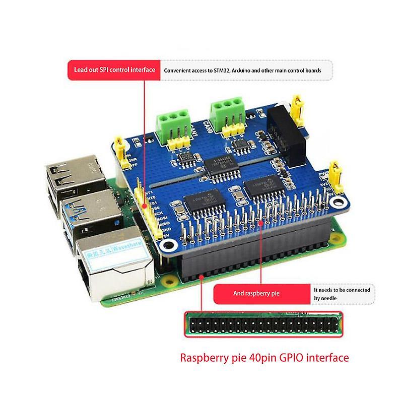 Chapeau d’extension isolé à 2 canaux, pour raspberry pi, mcp2515 ...