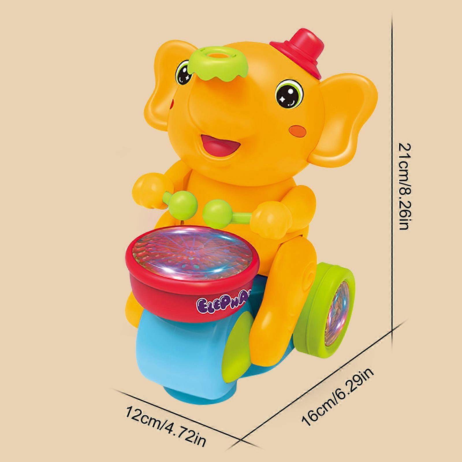 50% Off-Electric Beating Drum Elephant Toy Early Education Music ...