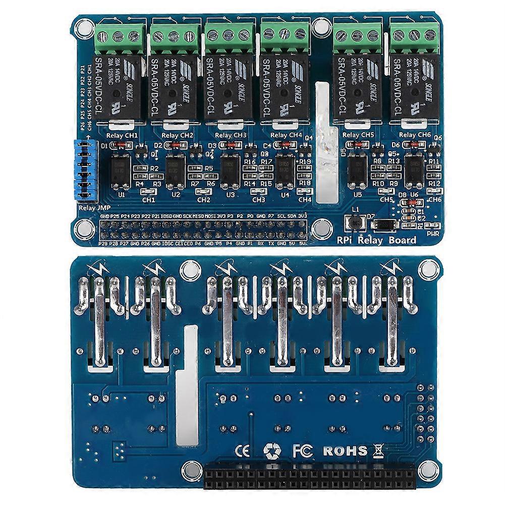 6 Channel RPi Relay Module Expansion Board for Raspberry Pi A+/B+/2B/3B ...
