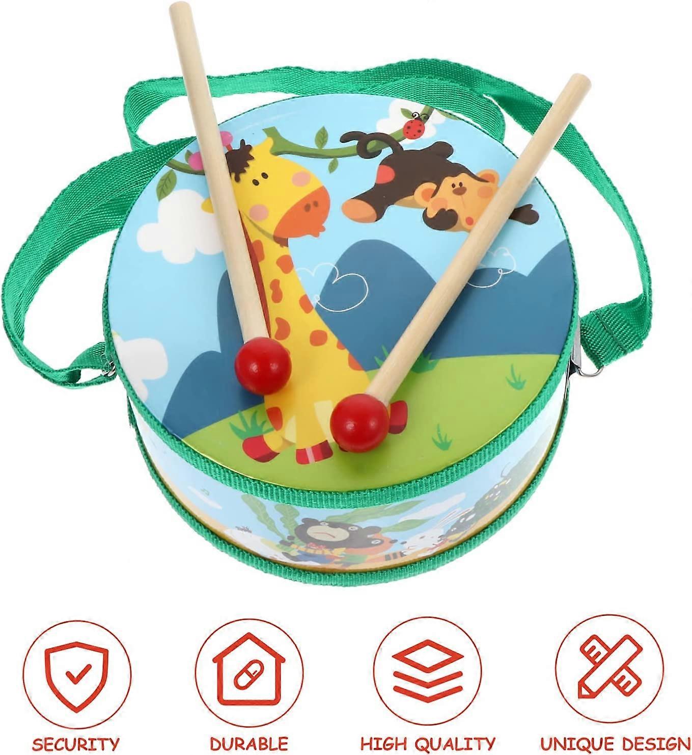 Toy Kids Wooden Drum Toy Educational Baby Musical Toy, Double- Sided ...