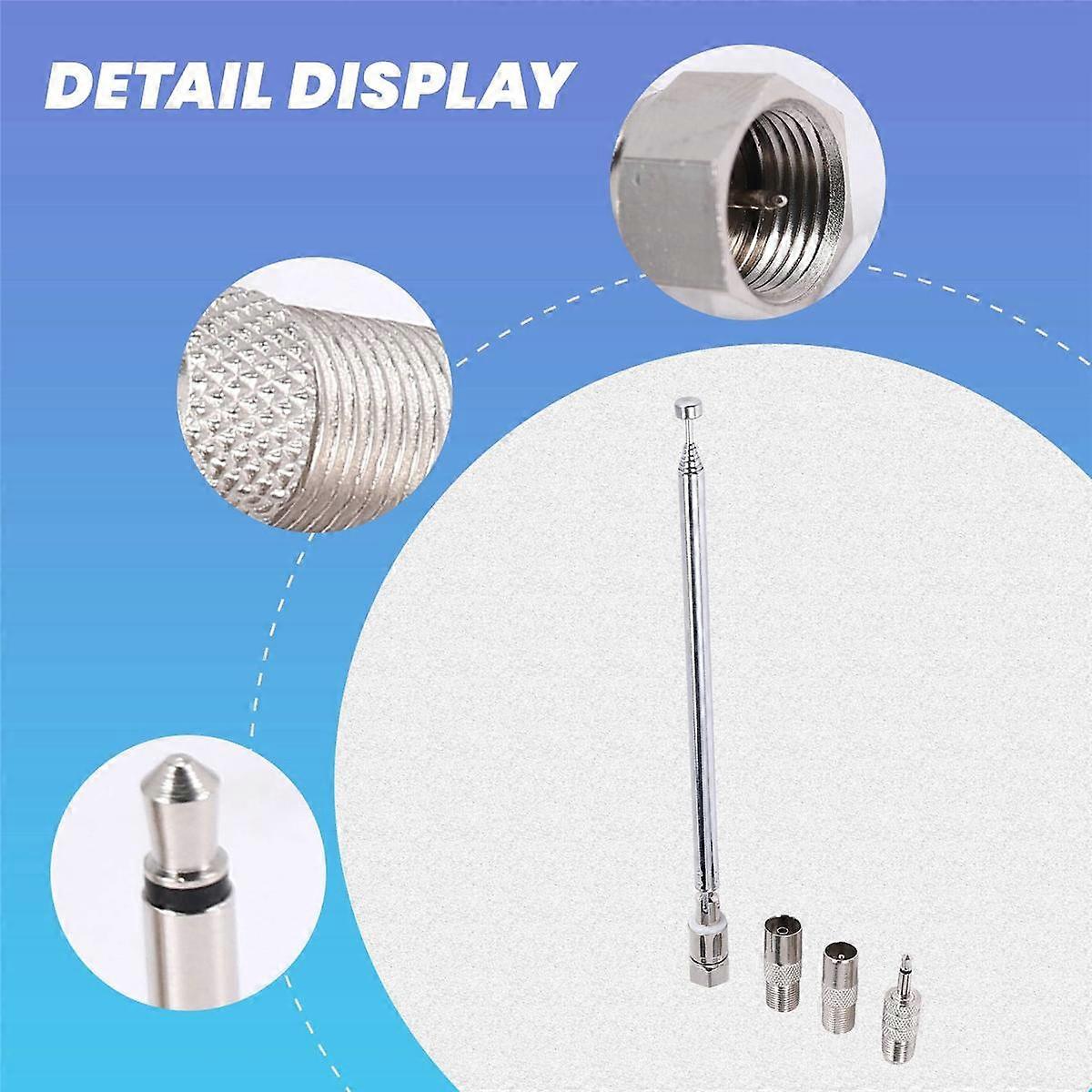 Rod Antenna 3.5mm Adapter FM Radio Antenna Replacement Telescopic Screw ...