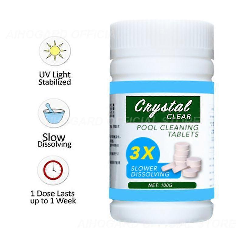 100pcs Chlorine Tablets Swimming Pool Cleaning Tablet Floating Hot Tub ...