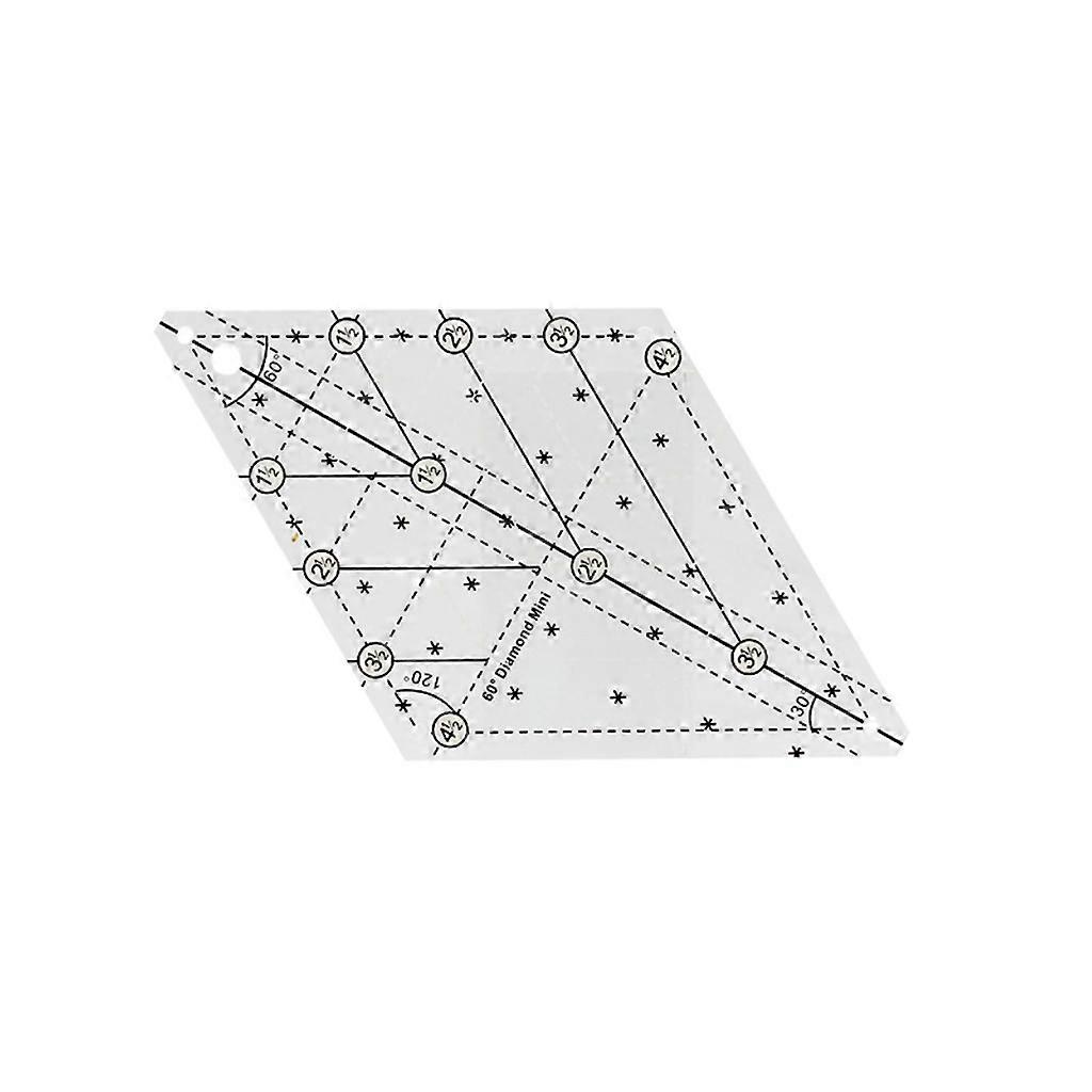 60 Degree Diamond Ruler Quilting Tool for Fabric Cutting DIY Patchwork ...