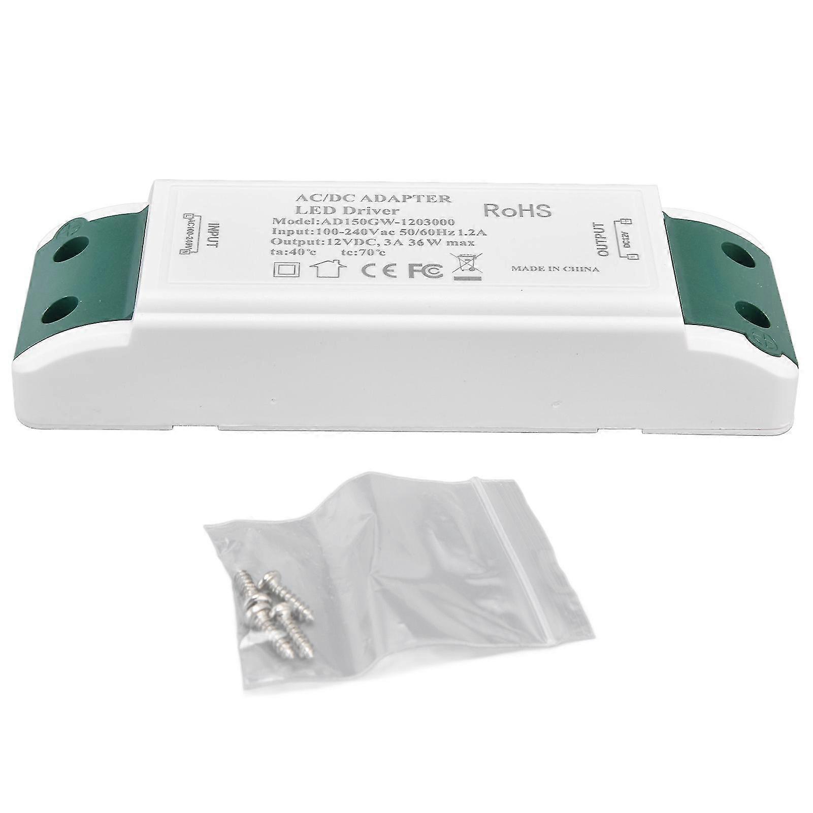 Led Power Driver 12v Dc 36w 3a Constant Current Voltage Adapter Led Driver 100-240v | Fruugo UK