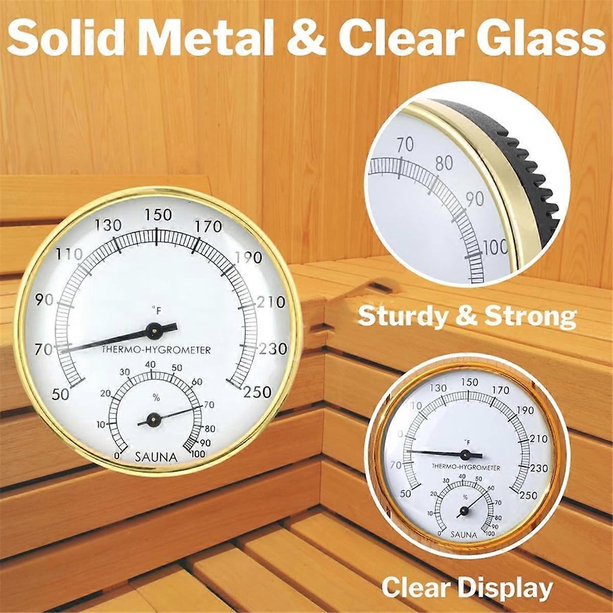 2 in 1 Sauna Thermometer Fahrenheit, Sauna Thermometer & Hygrometer ...