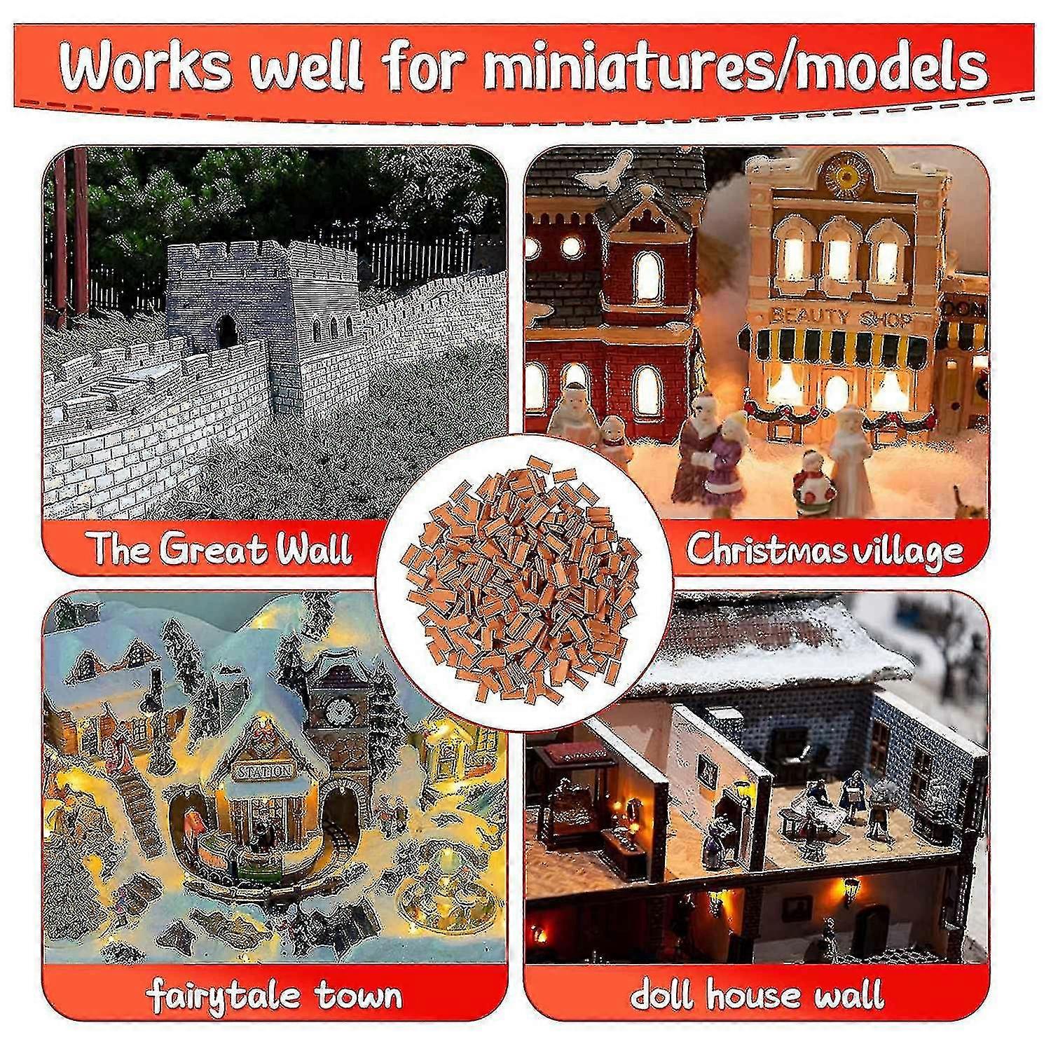 350 Pieces Mini Bricks For Landscaping Miniature Bricks Brick Wall ...