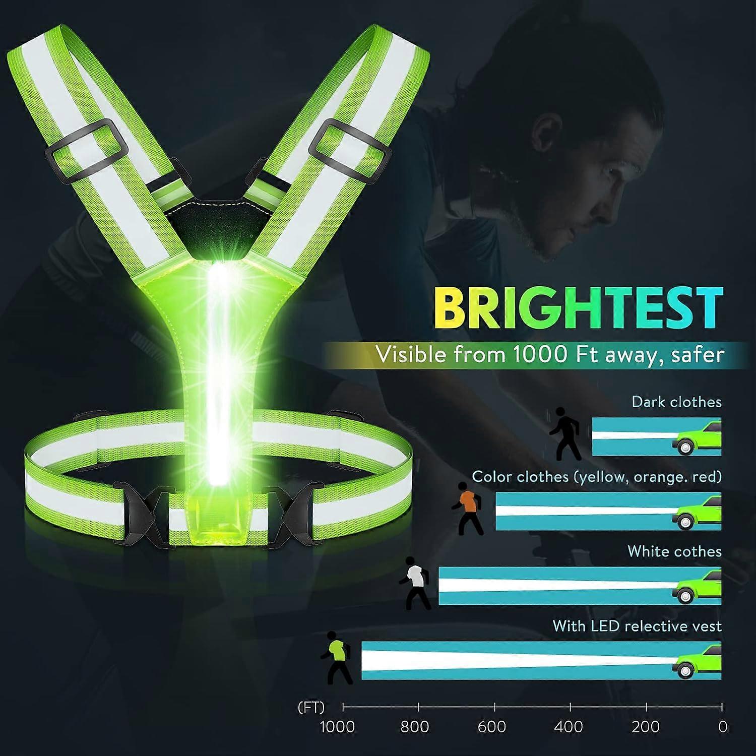 GreenUSB Rechargeable Safety LED, Running Vest with Safety Indicator ...