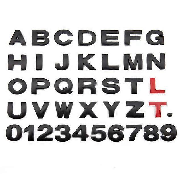 3D Metal 45mm 25mm Car Letters Alphabet Emblem Numbers Chrome Labeling ...