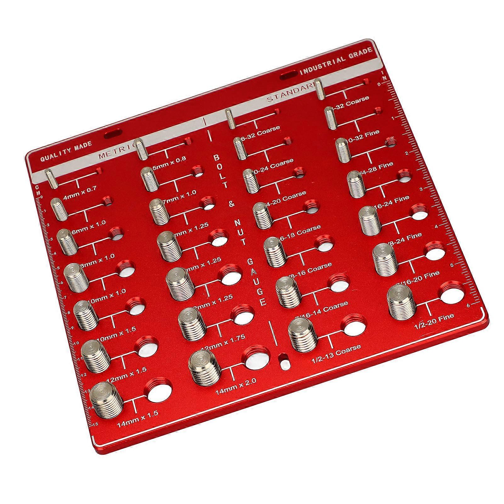 Nut and Bolt Thread Checker 28 Holes Wall Mount Inch and Metric Thread ...