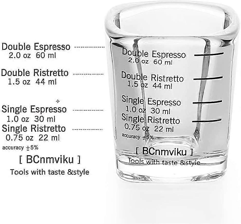 Espresso Shot Glass Measuring Cup Liquid Heavy Glass Barista's 2 Oz ...