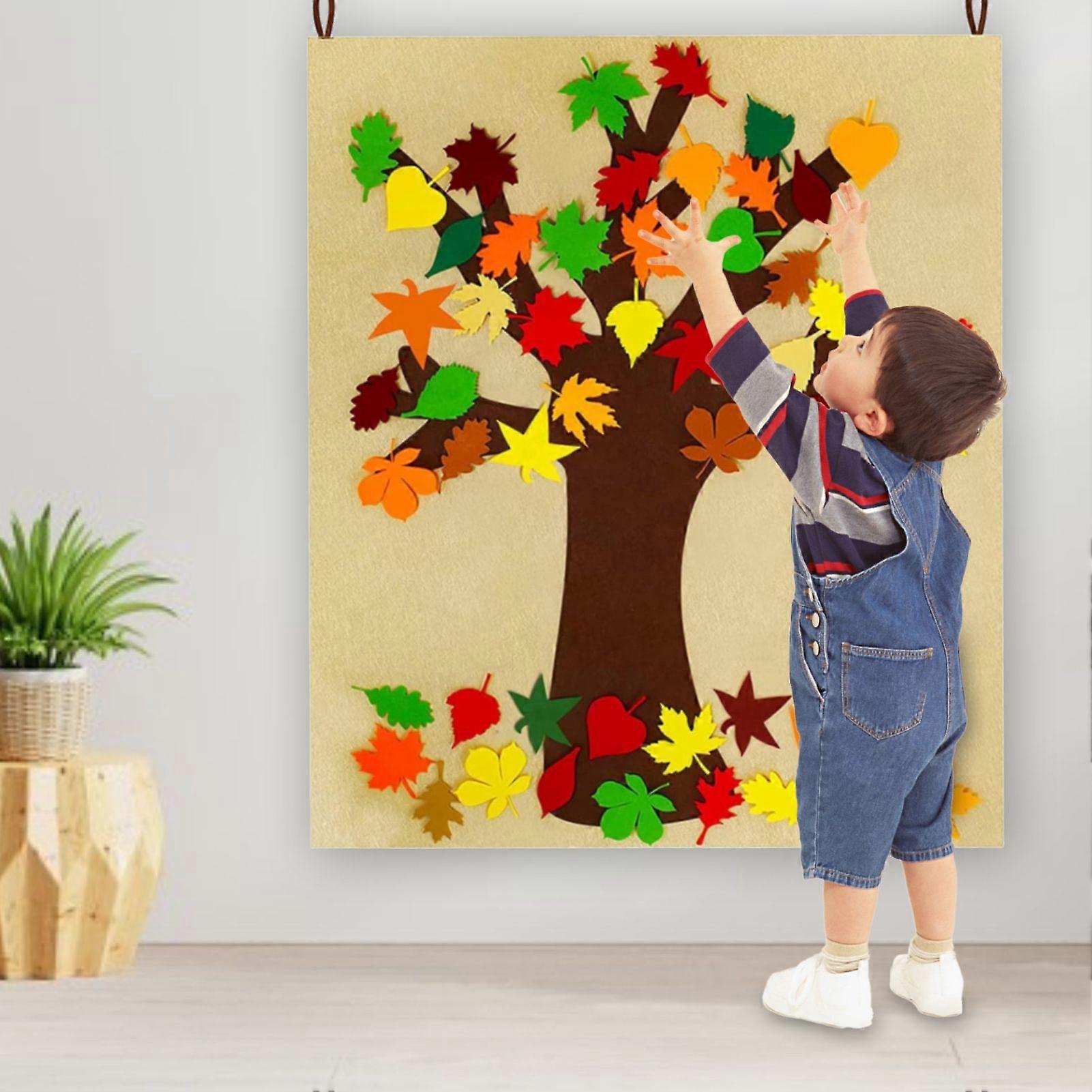 Fall Leaves Tree Craft Kits Kids DIY Bulletin Board Set with 52 Maple ...
