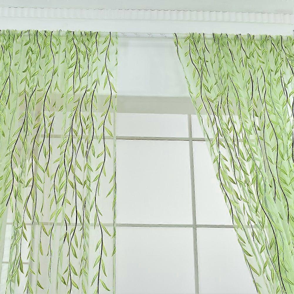 100 x 270 cm Wicker Print Sheer Vintage Embroidery Voile Window Panels ...