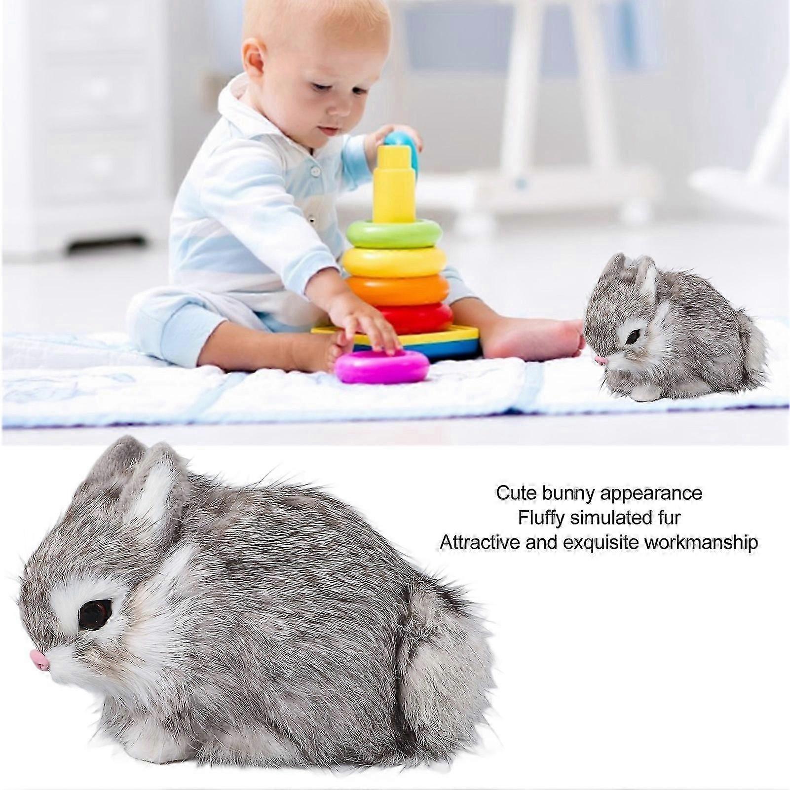 Simulation Rabbit Lifelike Colorfast Soft Cute Furry Rabbit Figurine ...